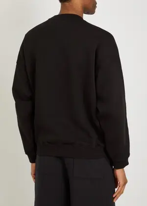 COLE BUXTON International Logo-embroidered Cotton Sweatshirt - Black