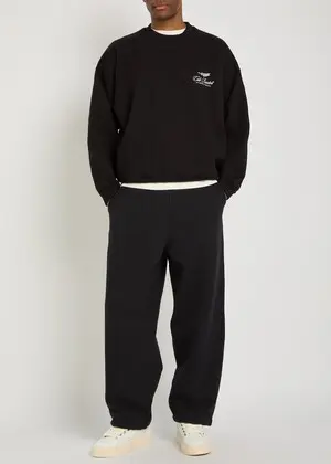 COLE BUXTON International Logo-embroidered Cotton Sweatshirt - Black