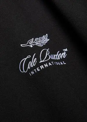 COLE BUXTON International Logo-embroidered Cotton Sweatshirt - Black