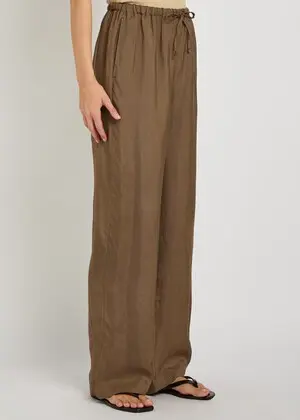 RÓHE Houndstooth Straight-leg Trousers - Brown
