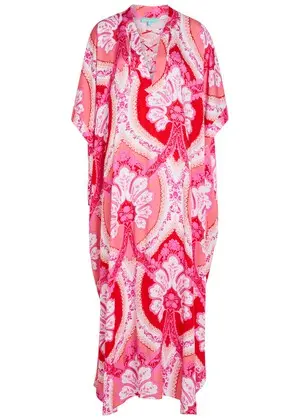Melissa Odabash Carlotte Printed Woven Maxi Dress Pink