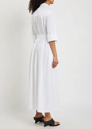 Max Mara Cotton-blend Maxi Shirt Dress - White