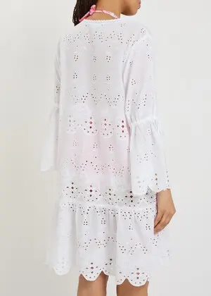 Melissa Odabash Embroidered Mini Cotton Dress