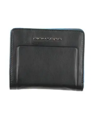 PIQUADRO Wallet Cow Leather, Eva Nylon, Polyester, Metal - Black