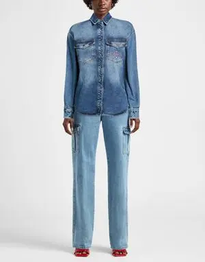 CHIARA FERRAGNI Denim Shirt In Cotton And Elastane
