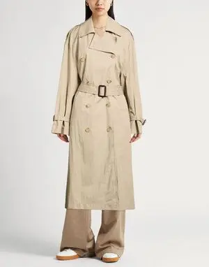 TOTEME Overcoat & Trench Coat In Organic Cotton & Polyamide - Beige
