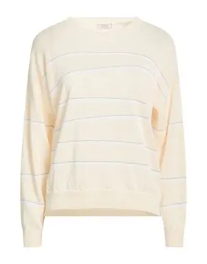 Peserico Striped Intarsia-knit Sweater - Beige