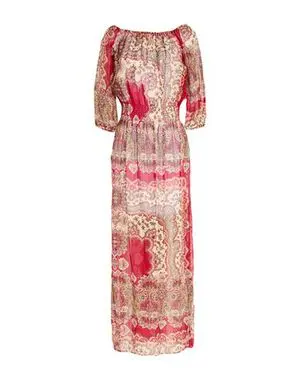 MISS BIKINI LUXE Cotton Silk Maxi Dress - Red