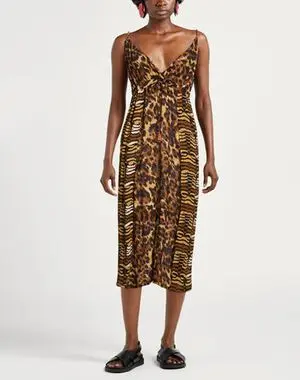 MISS BIKINI LUXE Leopard-print V-neck Midi Dress