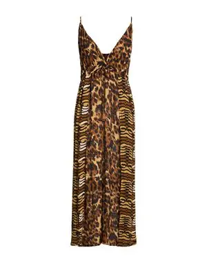 MISS BIKINI LUXE Leopard-print V-neck Midi Dress