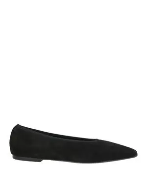 TOTEME Leather Ballet Flats - Black