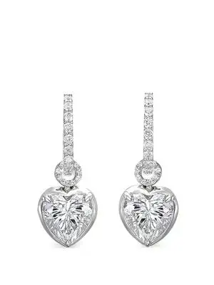 ANABELA CHAN Petite Heart Pendant Hoop Earrings - Silver
