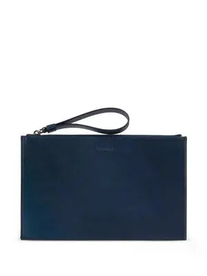 DOUCAL'S Palmellato Leather Document Pouch - Blue