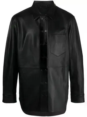 Neil Barrett Spread-collar Leather Jacket