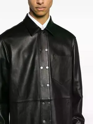 Neil Barrett Spread-collar Leather Jacket