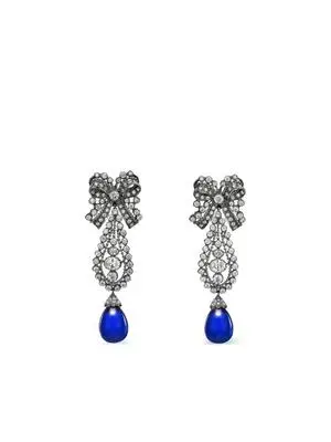 ANABELA CHAN 14k White Gold Vermeil Sapphire And Diamond Earrings - Silver