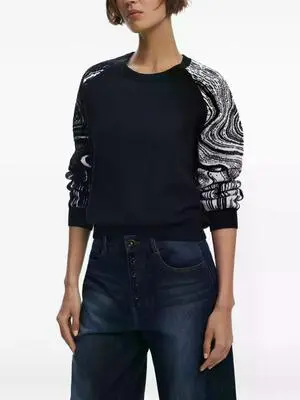Desigual Marbled Jumper With Raglan Sleeves