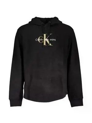Calvin Klein Logo-embroidered Knitted Hoodie - Black