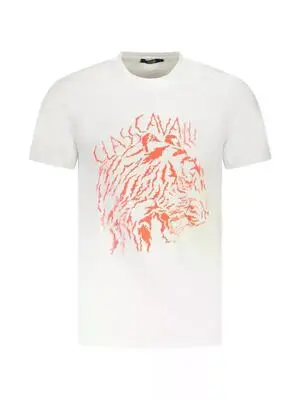 Roberto Cavalli Tiger-print Cotton T-shirt - White