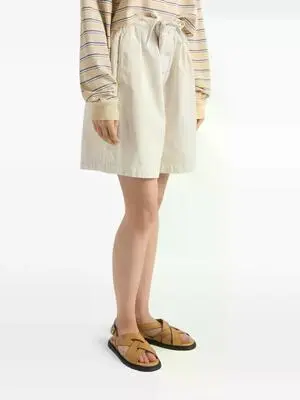 Prada Antiqued Leather Crisscross Sandals - Neutrals