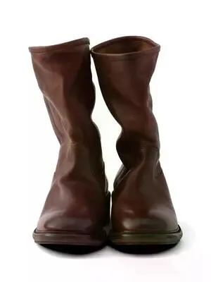 Prada Vintage Effect Leather Mid-calf Boots
