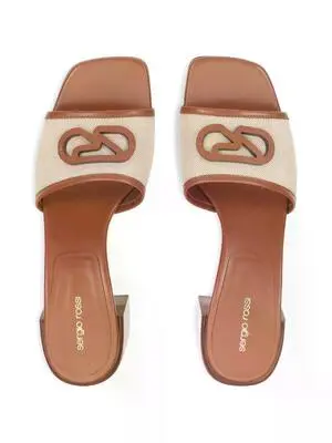 SERGIO ROSSI Logo-appliqué Block Heel Sandals