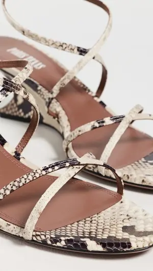 Paris Texas Nina Lace Up Wedge Sandals - Naturale