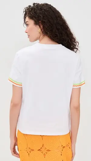 Celiab Fruit Print T-shirt With Beaded Embellishments