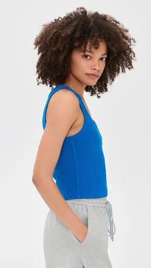 PERFECTWHITETEE Structured Rib Tank - Cobalt