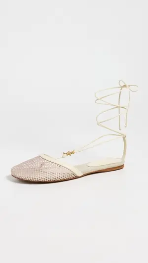 Farm Rio Sea Lace Up Mules
