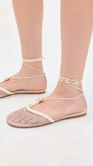 Farm Rio Sea Lace Up Mules