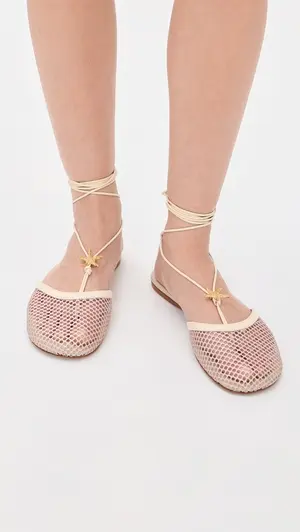 Farm Rio Sea Lace Up Mules