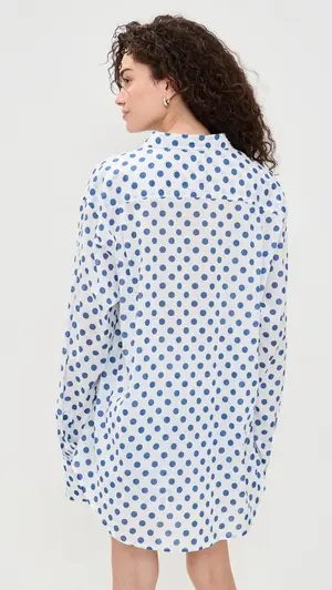 CONIGLIO PALM BEACH Polka-dot Voile Button-down Shirt - Pacific Dot