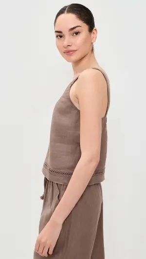 Splendid Stella Linen Tank - Wicker