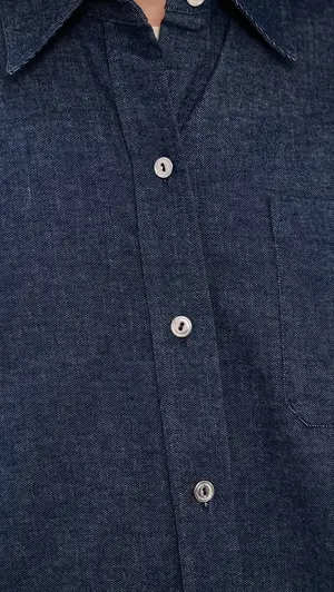 Vince Cropped Long Sleeve Shirt - Indigo