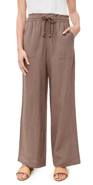 Splendid Stella Linen Paperbag Pants - Wicker
