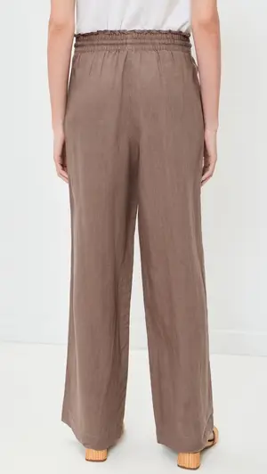 Splendid Stella Linen Paperbag Pants - Wicker