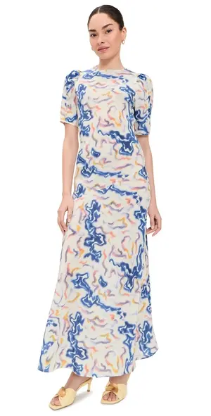 Ulla Johnson Samar Short Sleeve Silk Maxi Dress - Prism