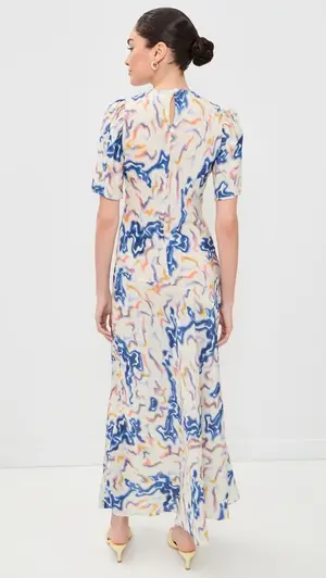 Ulla Johnson Samar Short Sleeve Silk Maxi Dress - Prism