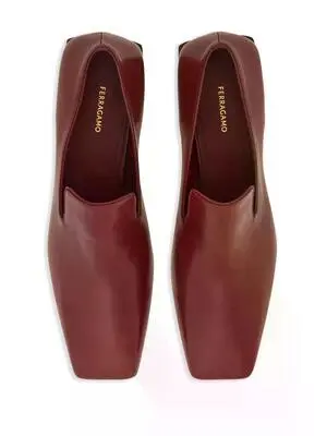 FERRAGAMO Square Toe Loafers