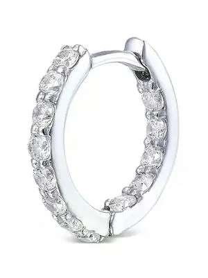 ANABELA CHAN Petite Heart Pendant Hoop Earrings With Diamonds