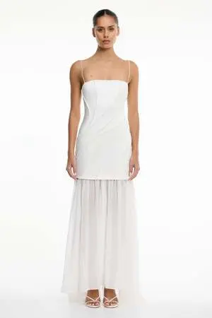 Significant Other Beaded Maxi Dress With Detachable Skirt - Ivory