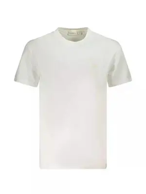 Calvin Klein Logo-embroidered Cotton T-shirt - Neutrals