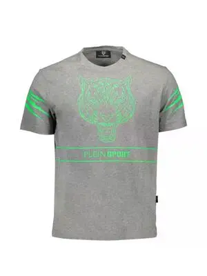 PLEIN SPORT Tiger-print T-shirt - Grey