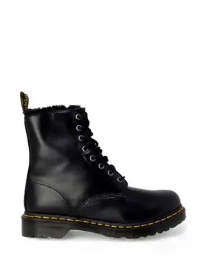 Dr. Martens 1460 Serena Faux-fur-trim Combat Boots - Black