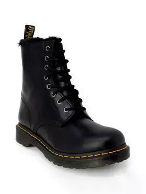 Dr. Martens 1460 Serena Faux-fur-trim Combat Boots - Black