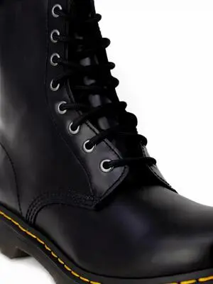 Dr. Martens 1460 Serena Faux-fur-trim Combat Boots - Black