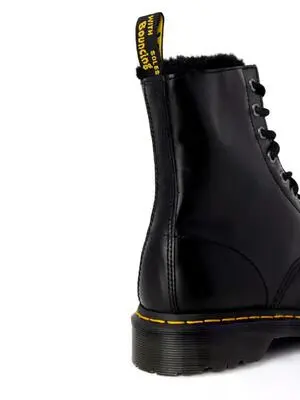 Dr. Martens 1460 Serena Faux-fur-trim Combat Boots - Black