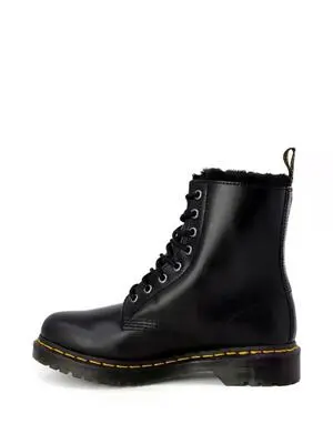 Dr. Martens 1460 Serena Faux-fur-trim Combat Boots - Black