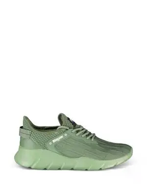BLAUER. Knitted Lace-up Sneakers - Green